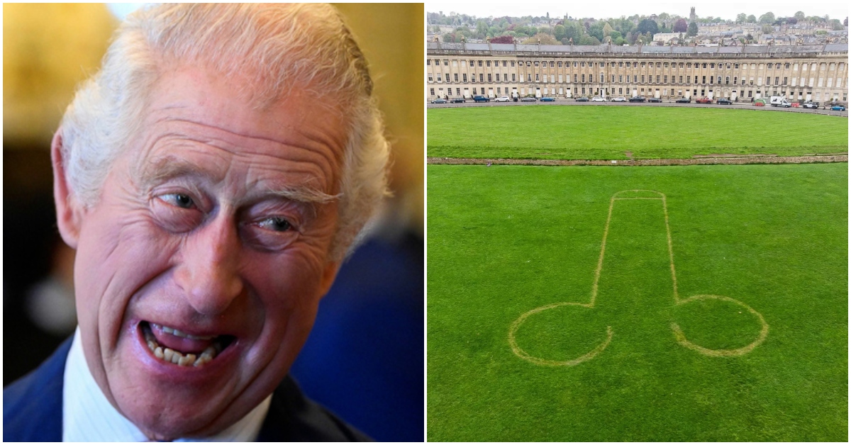 Coronación de Carlos III: Dibujan pene gigante en escenario de fiesta ...