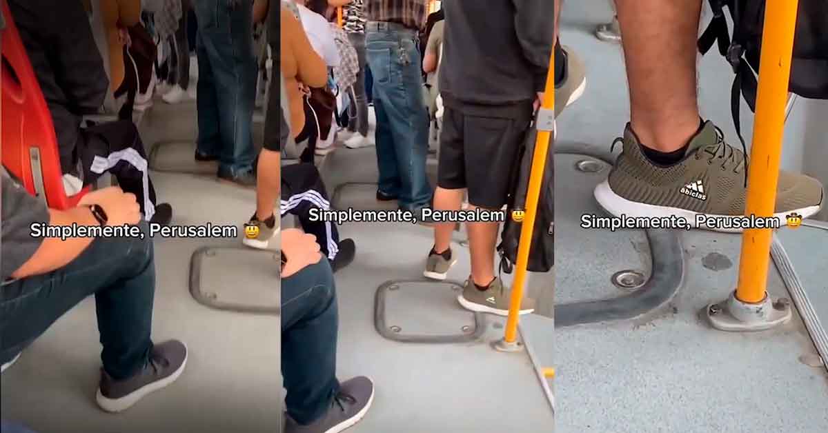 "Simplemente Perusalem": Joven es ampayado con peculiares zapatillas en ...