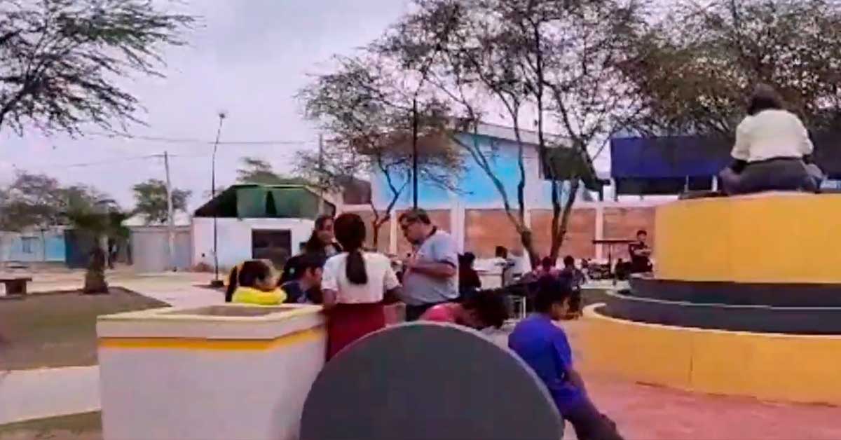 Chiclayo: Alrededor de 280 escolares están recibiendo clases en un parque del caserío Santa ...