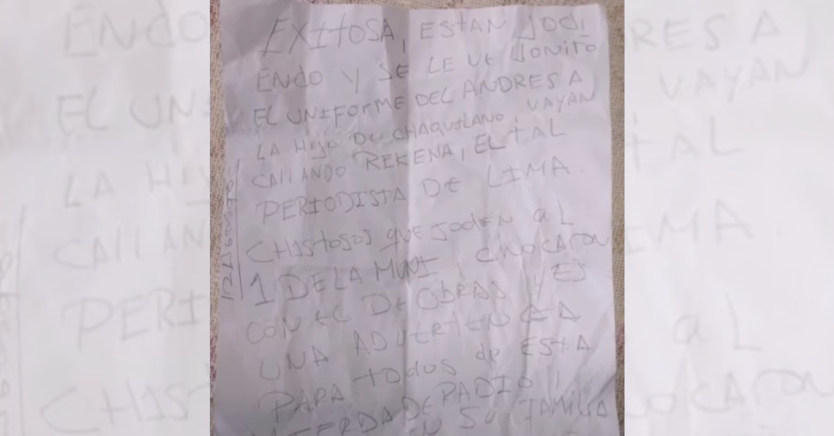 Amenazas contra periodistas de Exitosa por investigación en Huaral y ...