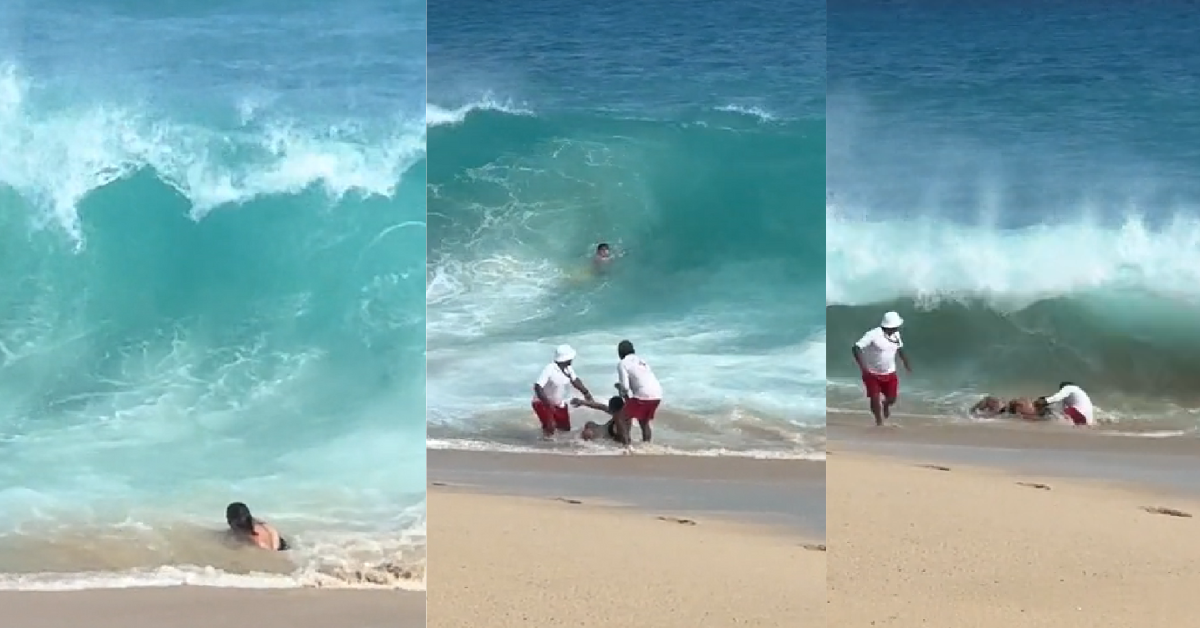 ¡Impactante! Mujer casi muere ahogada por nadar en mar abierto ...