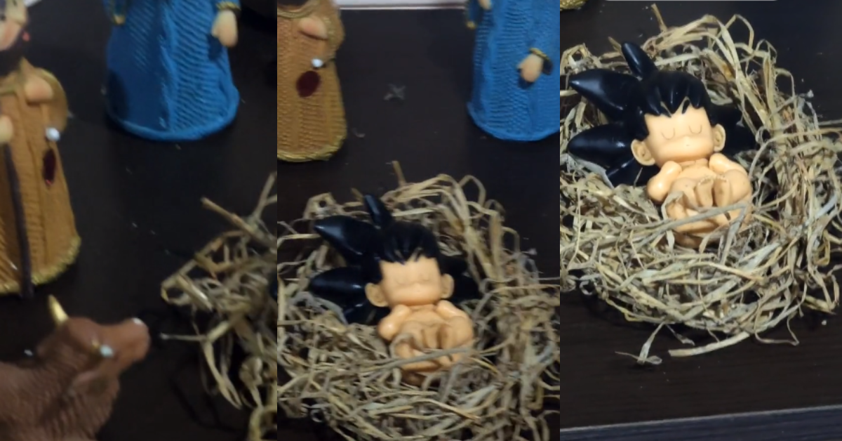 ¡Insólito! 'Gokú' causó revuelo en TikTok al ser el Niño Jesús de un ...