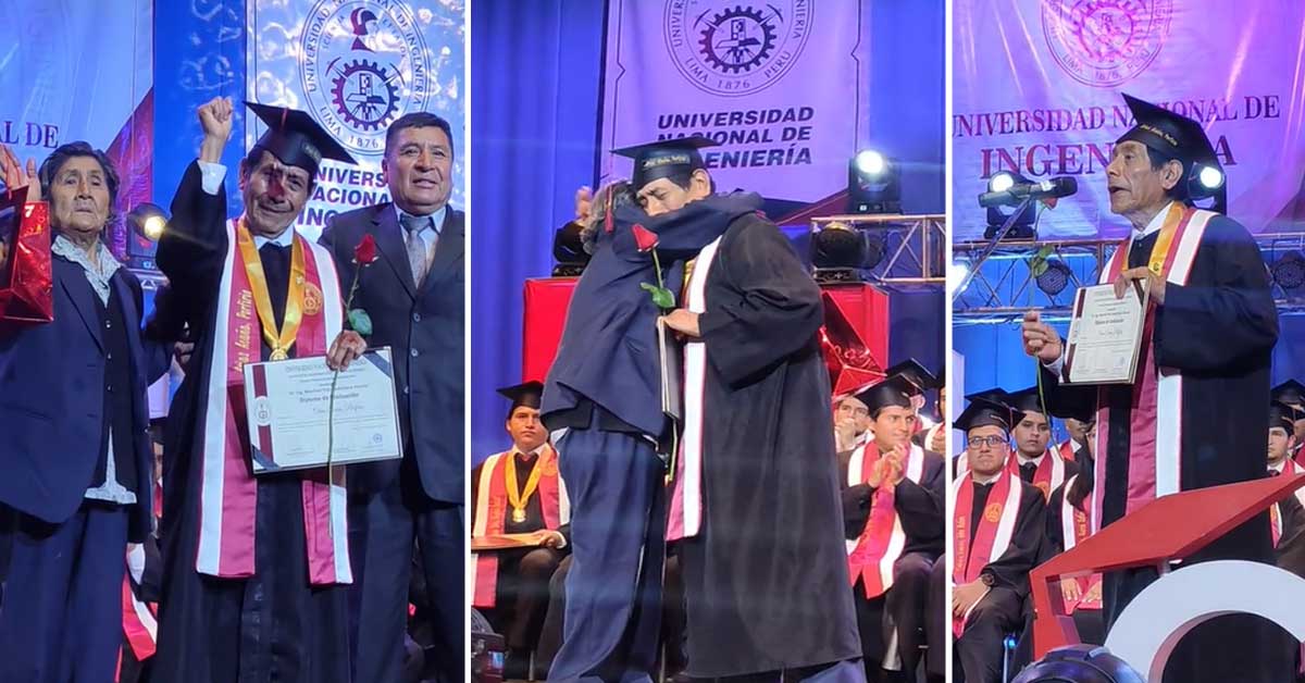 Adulto mayor se gradúa de la universidad y llora al agradecer a sus ...