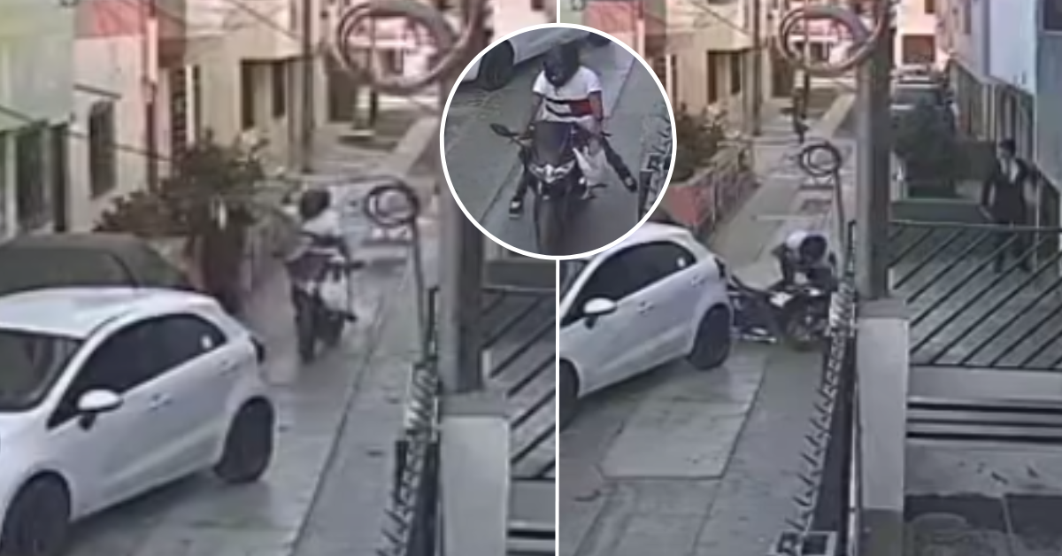 ¡De robo a blooper! Delincuente intenta robar celular a estudiante, pero termina chocando su ...