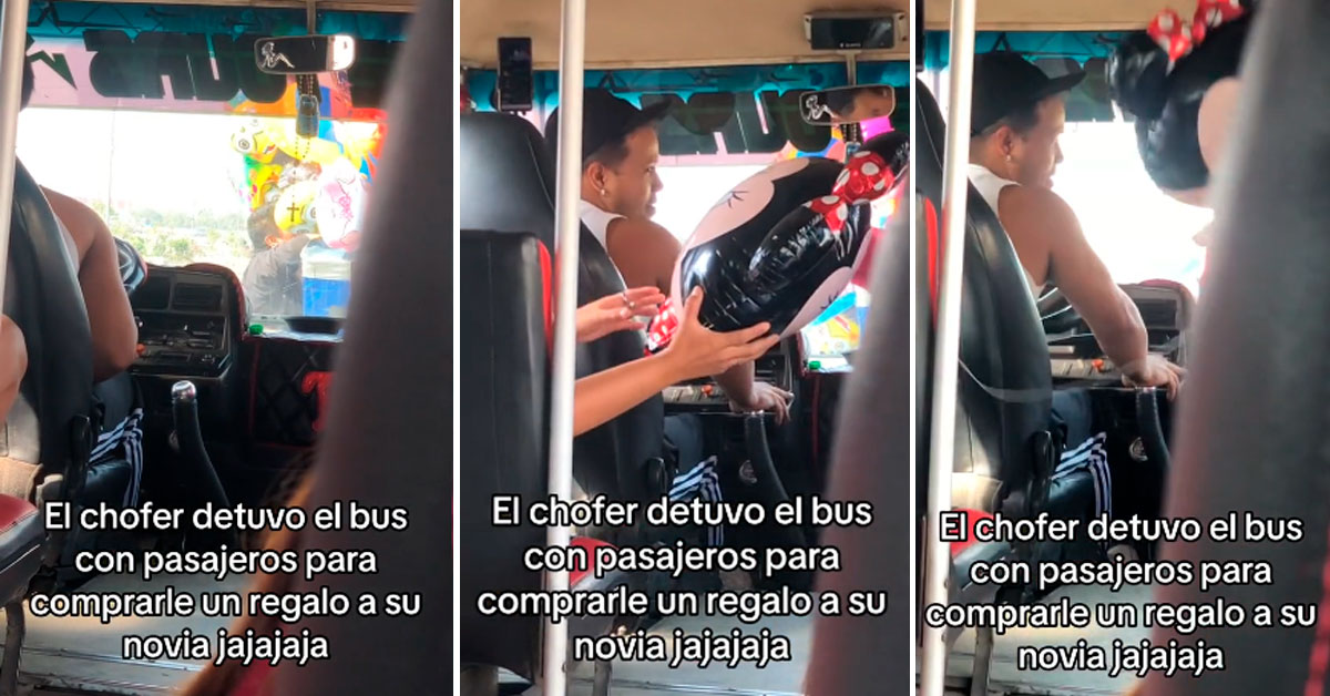 Chofer detiene su micro para dar un ROMÁNTICO regalo a su novia: "No ...