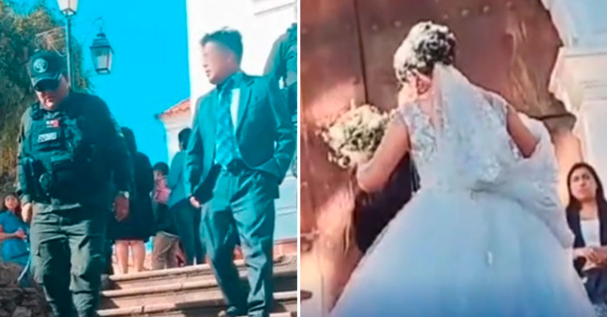 ¡Le arruinaron la boda! Novio es arrestado en plena ceremonia: "No cumplió con la pensión ...