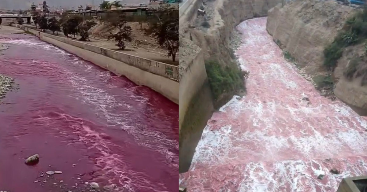 Río Rímac se pintó de rojo: Usuarios reportan cambio de color del ...