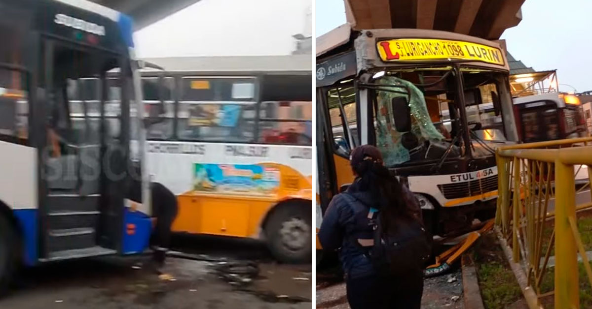 Choque entre Corredor Azul y bus de Etul4 S.A. en SJL: Reportan heridos ...