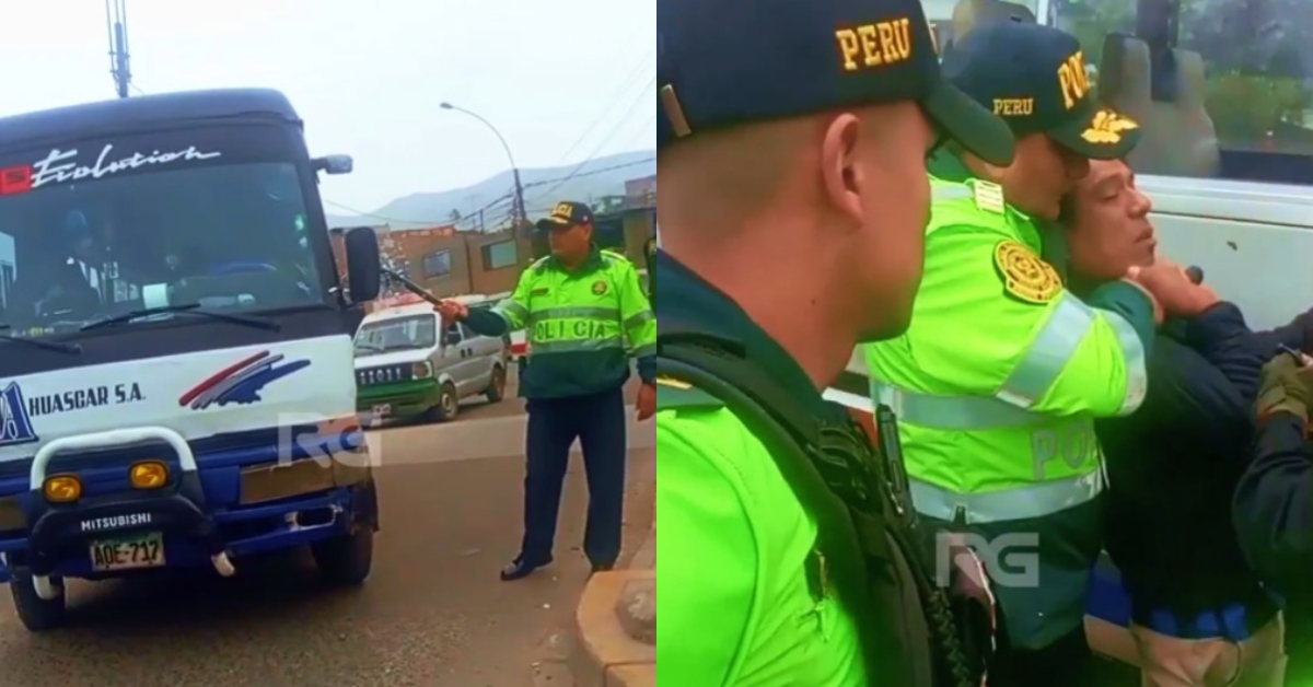 Paro de transportistas: Oficial PNP dañó coaster y agredió al chofer ...